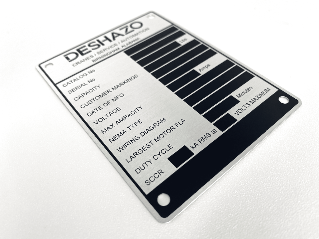 Custom Aluminum Identification Plates | Bell Company, Inc.